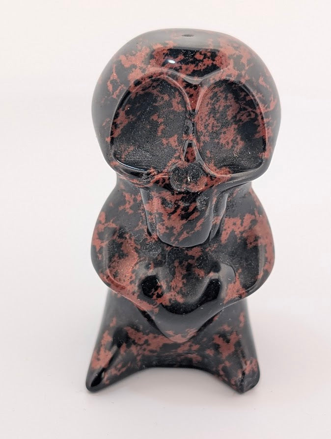 Mahogany Jasper Ghost with Heart – Hand-Carved Symbol of Protection and ...