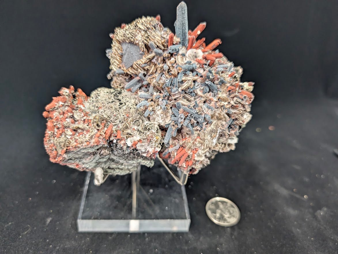 Rare UV-Reactive Red Hematite & Quartz with Pyrite Fujian Longyan Mine ...